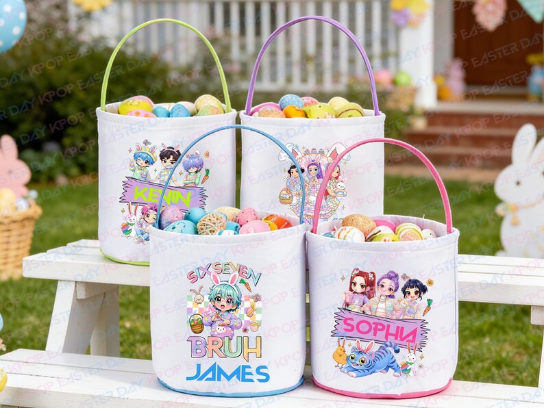 Easter K-pop Demon Hunter Basket,personalized Easter Baskets, Custom ...