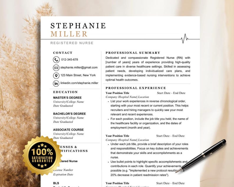 Registered Nurse Resume Template Word, Google Docs, Apple Pages Resume ...