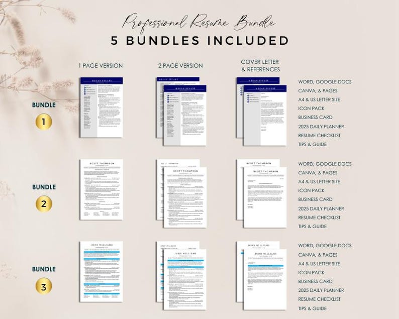 Professional Resume Template Google Docs Microsoft Word Apple Pages ...