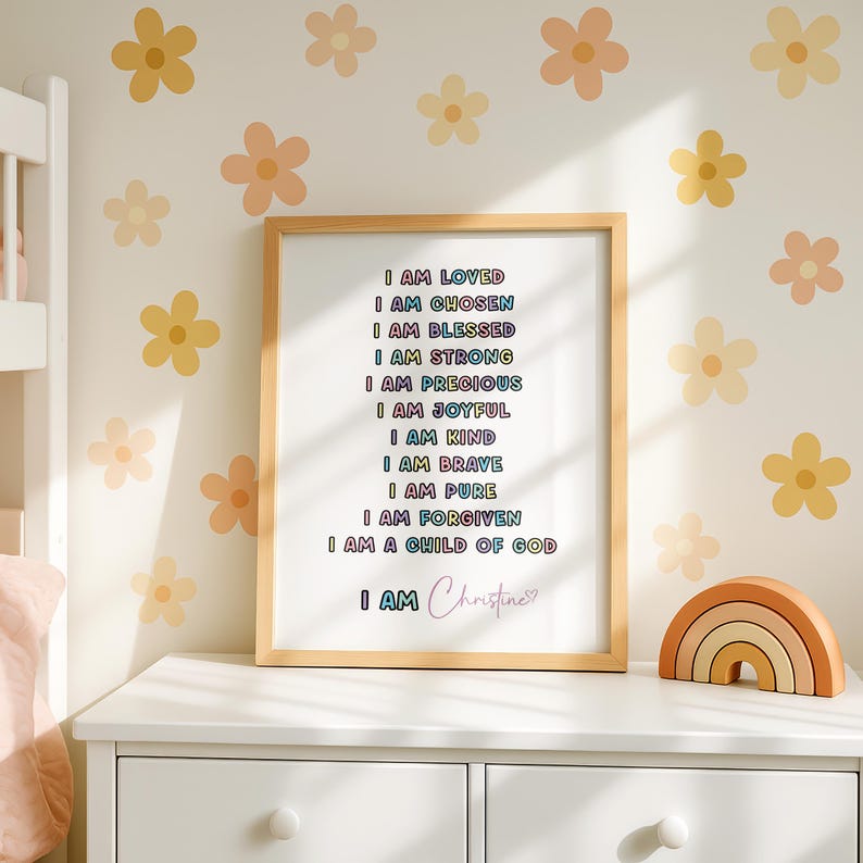 Personalized Christian Nursery Art: Bible Verse Affirmation (digital ...