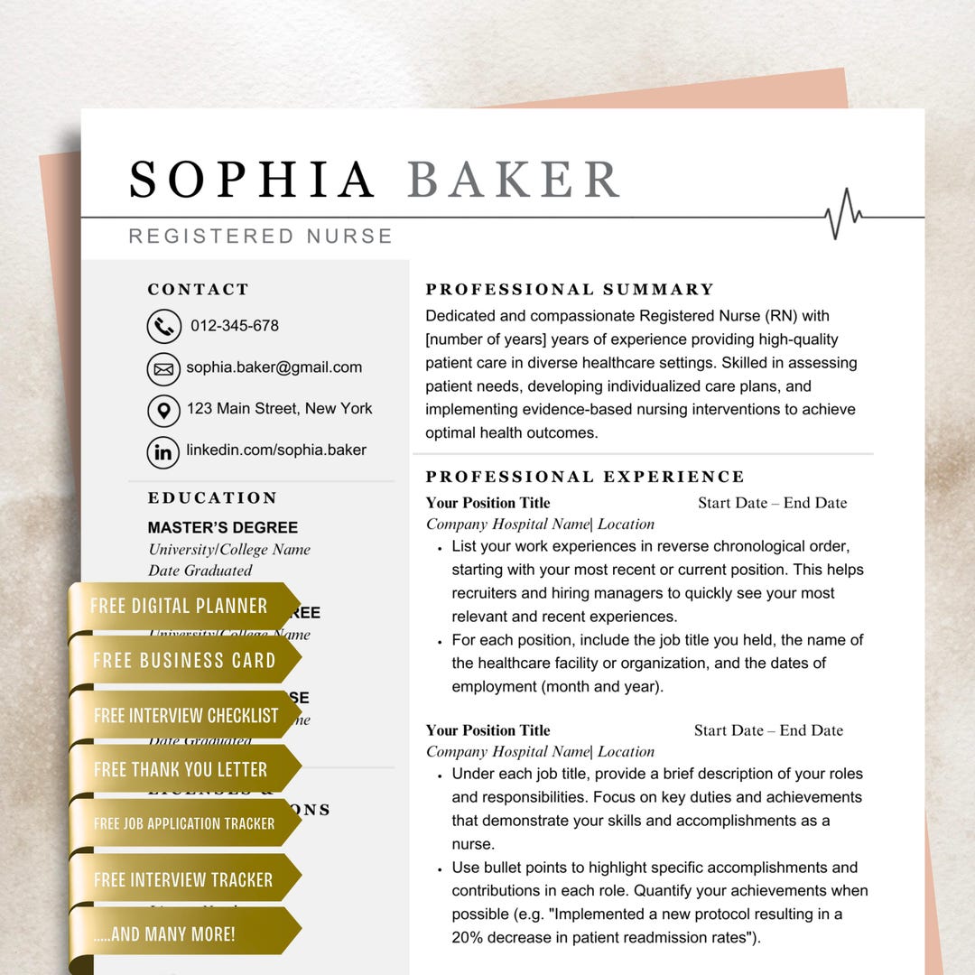 Nurse Resume Template Word Resume Google Docs Apple Pages Resume ...