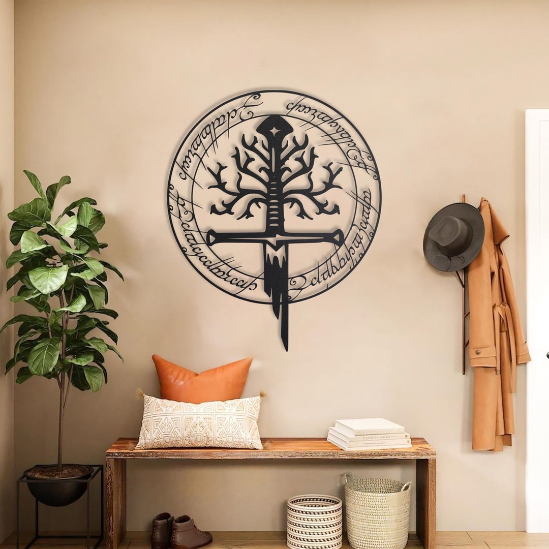 Narsil Broken Sword Metal Wall Art Sign, Matte Black Fantasy Sword ...