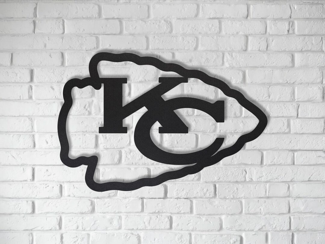 Kansas City Chiefs Metal Wall Art, Matte Black NFL Team Logo Wall Decor ...