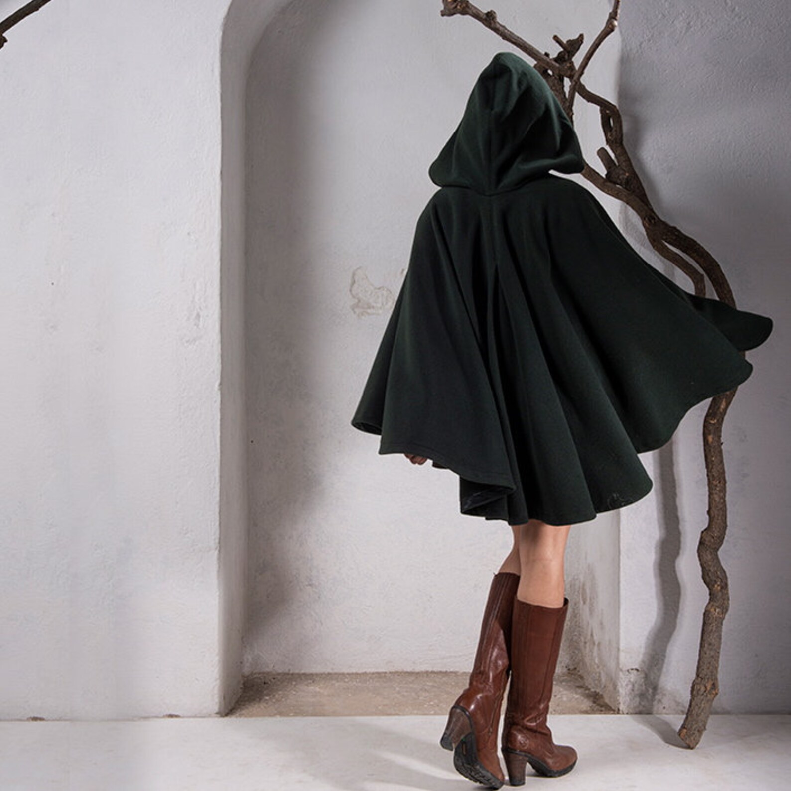 Hooded cape Wool cape Women cape Winter cape Hooded cloak | Etsy