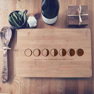 Personalized Moon Phase Cutting Board, Custom Butcher Block - Engraved ...