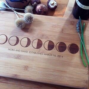 Personalized Moon Phase Cutting Board, Custom Butcher Block - Engraved ...