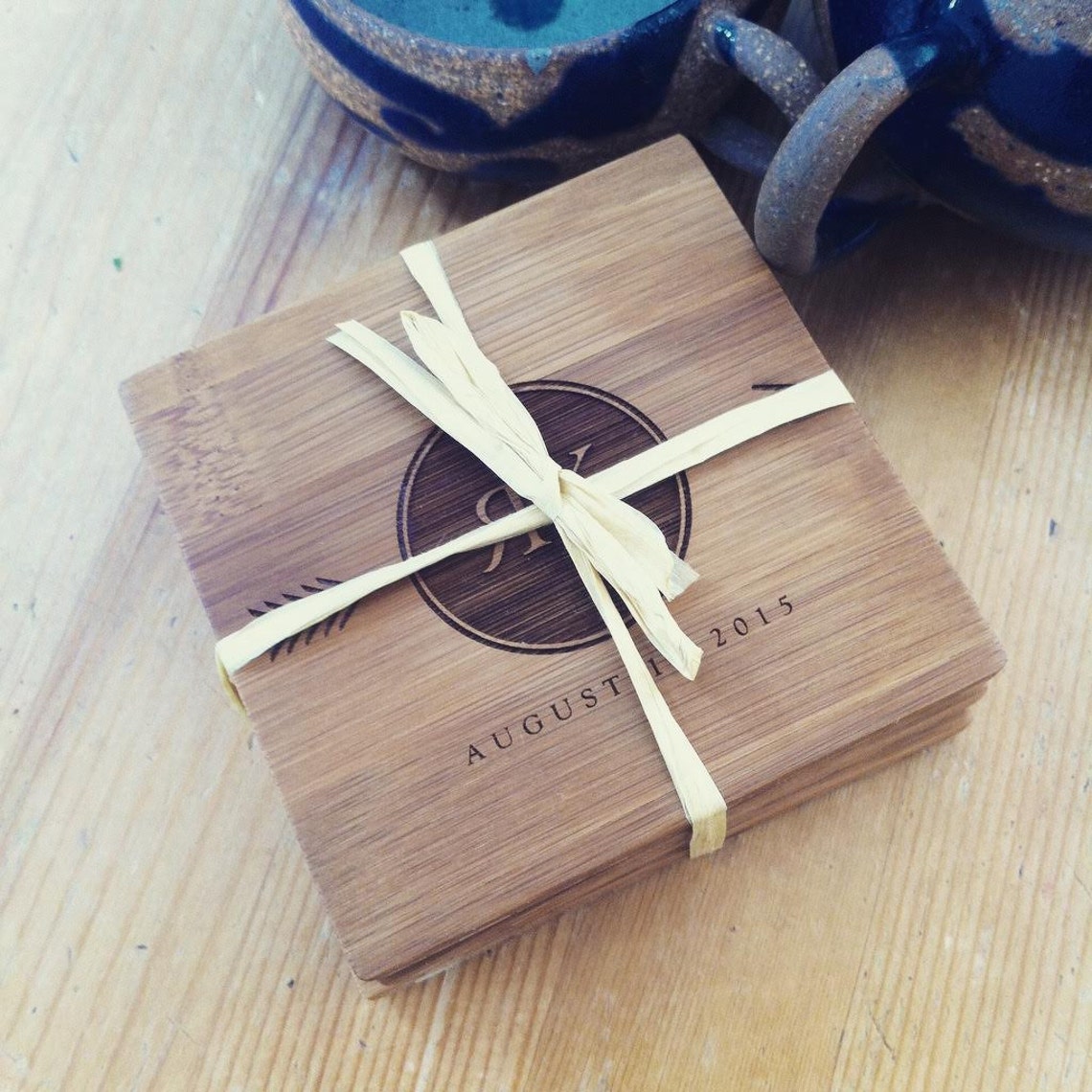 Custom Engraved Coaster Set Personalized Monogrammed Coaster - Etsy