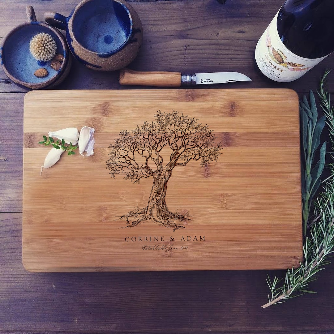 Custom Cutting Board, Tree Cutting Board, Personalized Bamboo Butcher ...