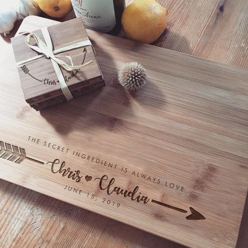 Engraved Cutting Board or Chopping Block Personalized Wedding - Etsy