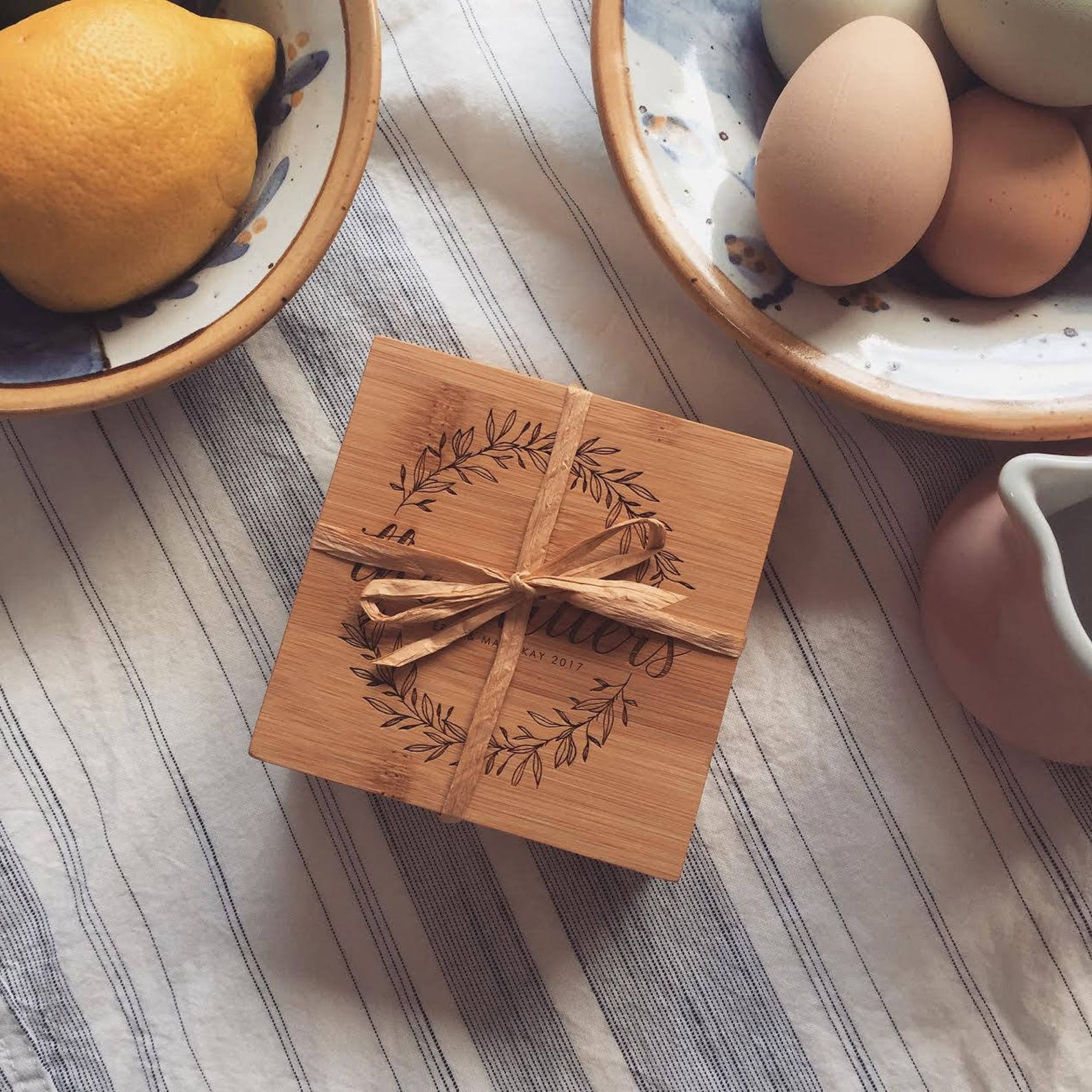 Custom Wood Coasters, Personalized Wooden Coaster Set W/ Engraved ...