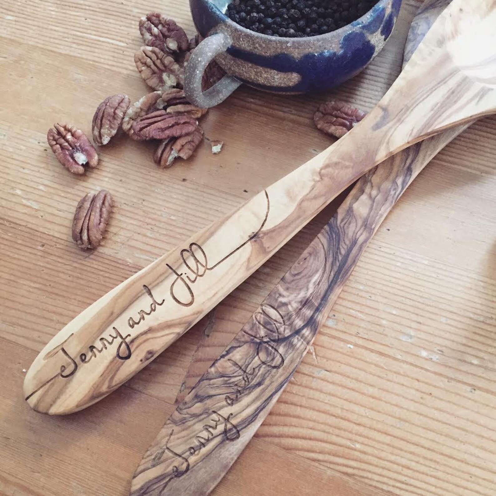 Engraved Wood Spoons Spoon & Spatula Gift Set Custom Wood - Etsy