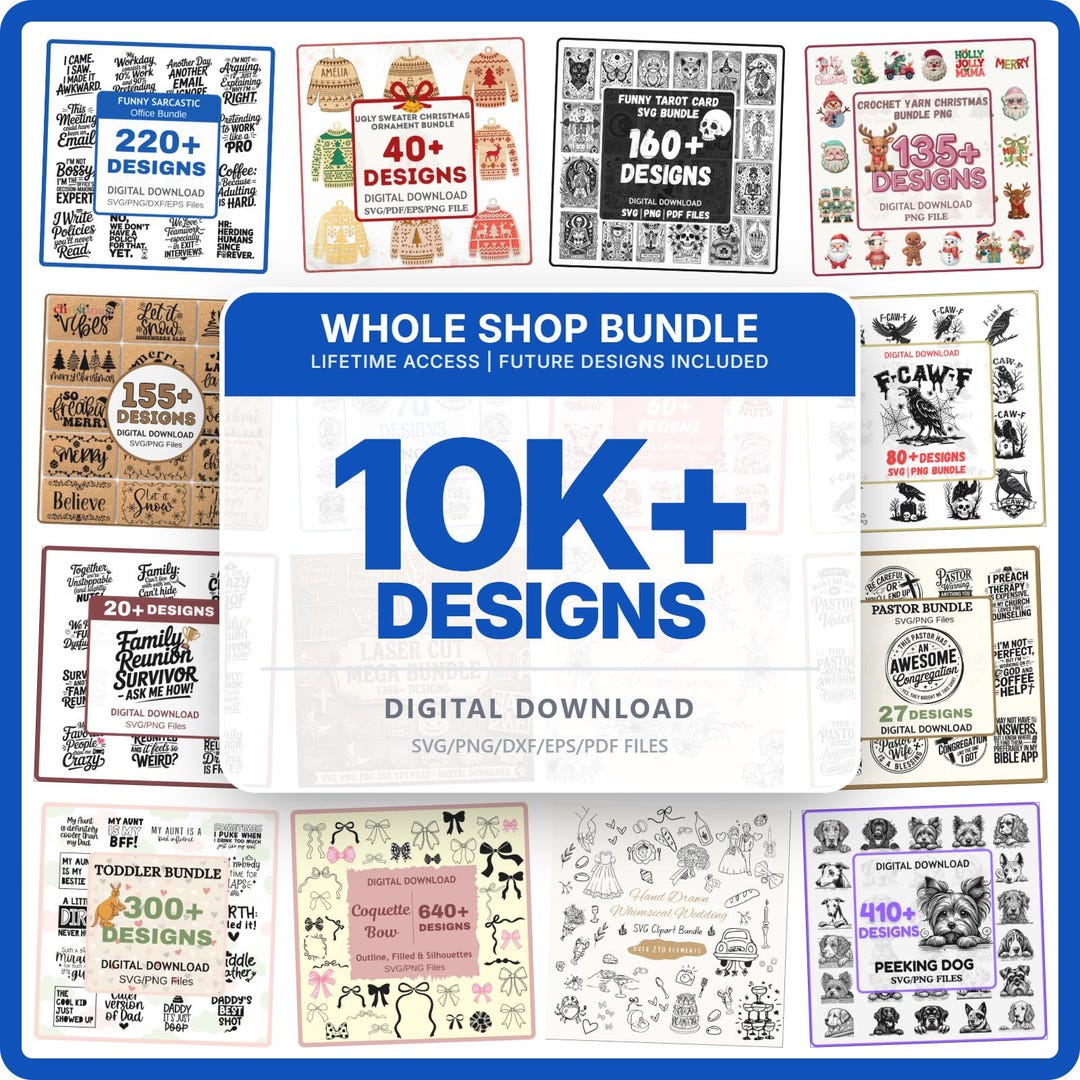 Whole Shop SVG and Clipart Bundle Lifetime Access Commercial License ...