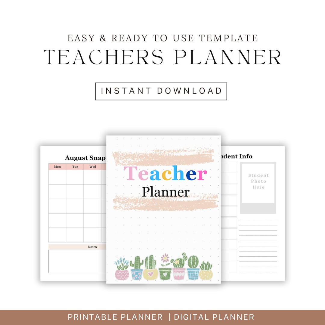 Teacher Planner Printable PDF | Lesson Plan & Attendance Tracker ...