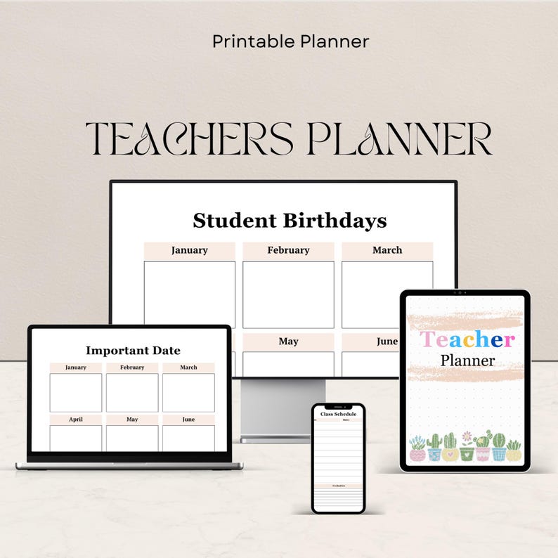 Teacher Planner Printable PDF | Lesson Plan & Attendance Tracker ...