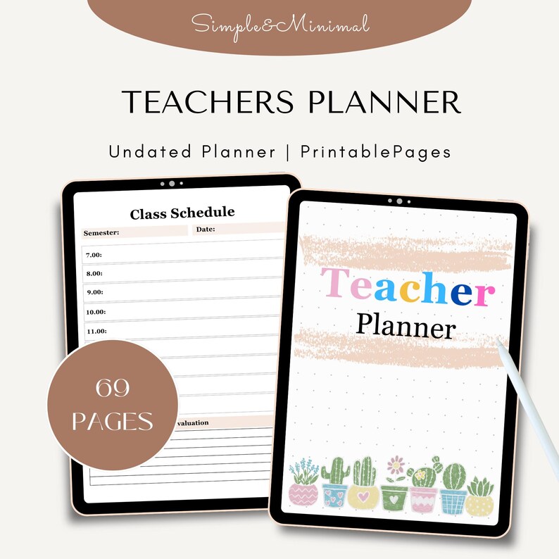 Teacher Planner Printable PDF | Lesson Plan & Attendance Tracker ...