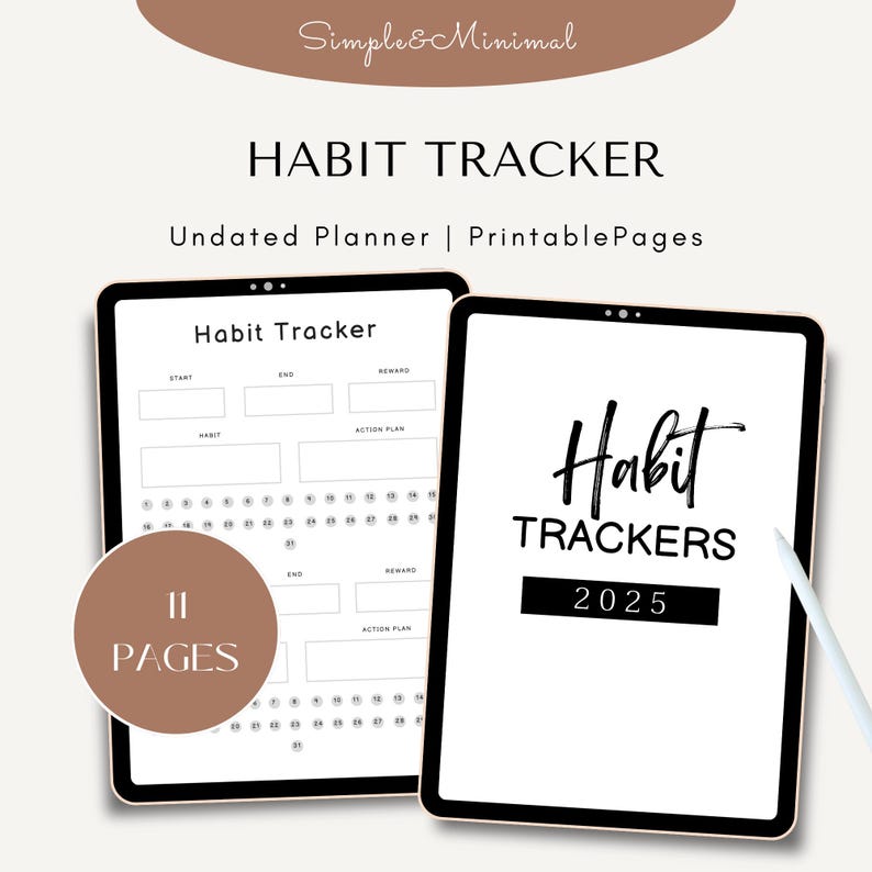 Printable Habit Tracker PDF | Daily & Monthly Goal Planner | Personal ...