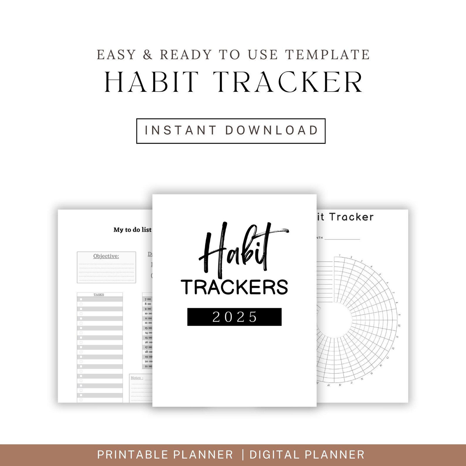 Printable Habit Tracker PDF | Daily & Monthly Goal Planner | Personal ...