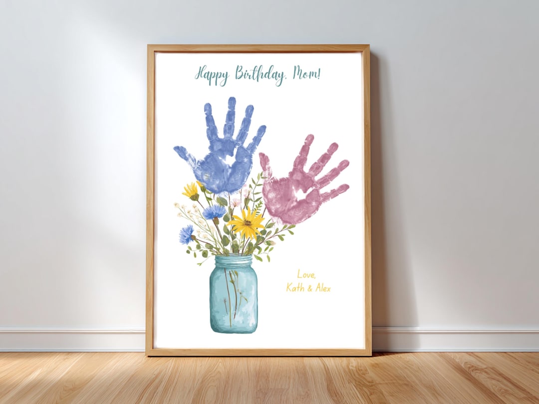 Printable Happy Birthday Handprint Art Printable Handprint Craft ...