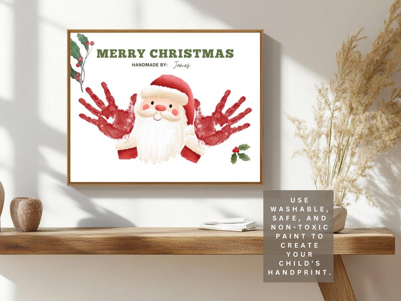 Christmas Handprint Footprint DIY Christmas Handprint Preschool Holiday ...