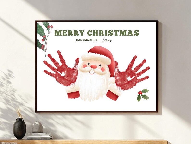Christmas Handprint Footprint DIY Christmas Handprint Preschool Holiday ...