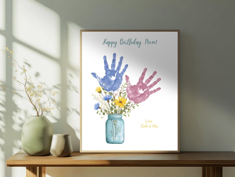 Printable Happy Birthday Handprint Art Printable Handprint Craft ...