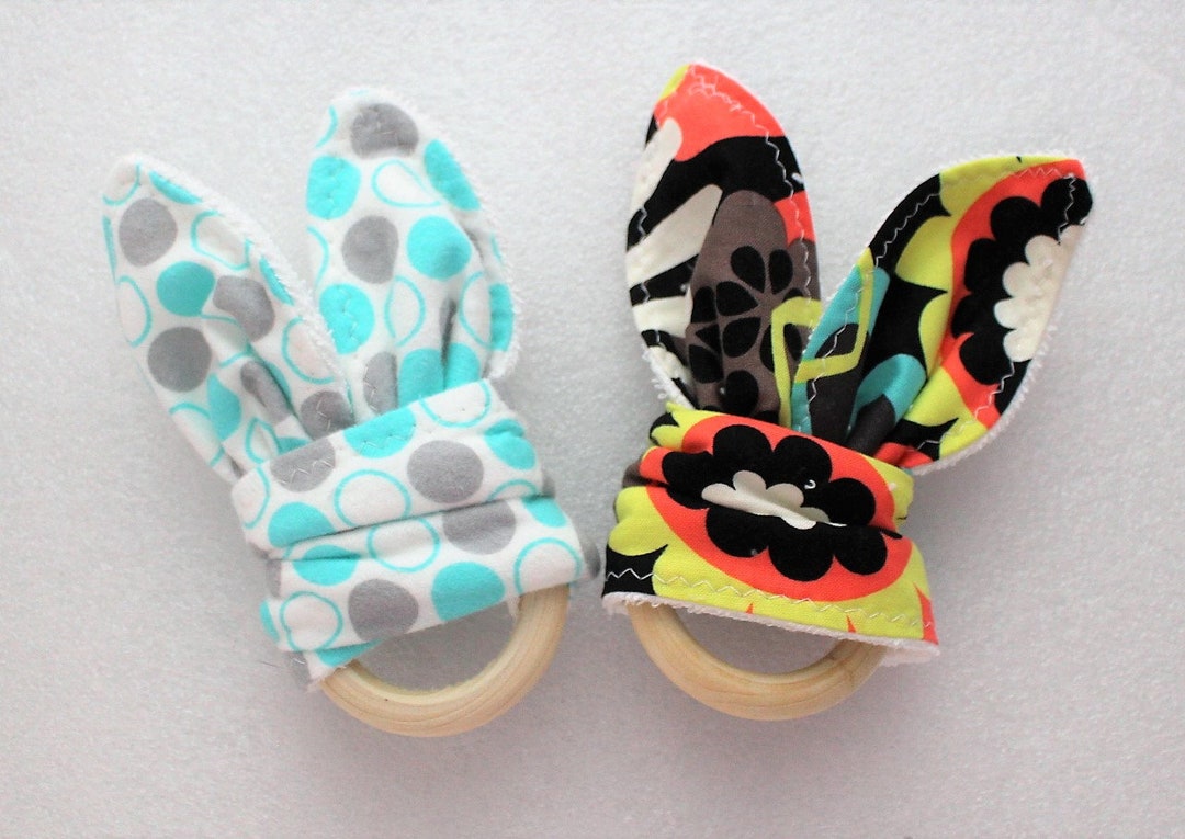 Natural Wooden Teething Ring for Baby Wood Toy, Set of Two, Pair of ...