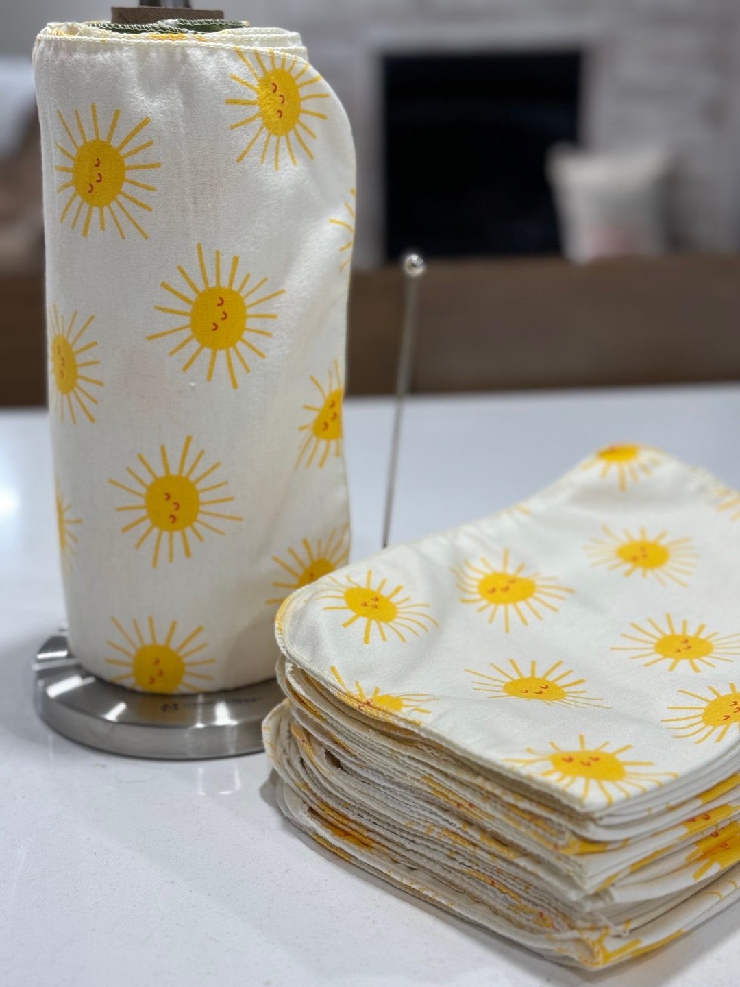 Sunshine Reusable Paper Towels Set of 16, Sun Kitchen Washable Paper ...
