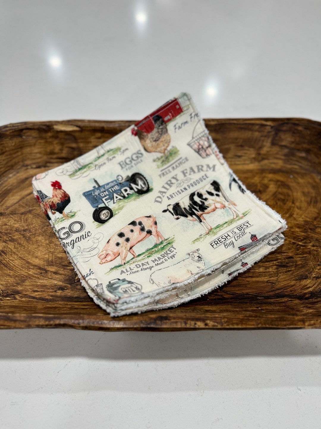 Farm Kitchen Dishcloths, Barnyard Dish, Set of 2, SHIPS FREE, 8 ...