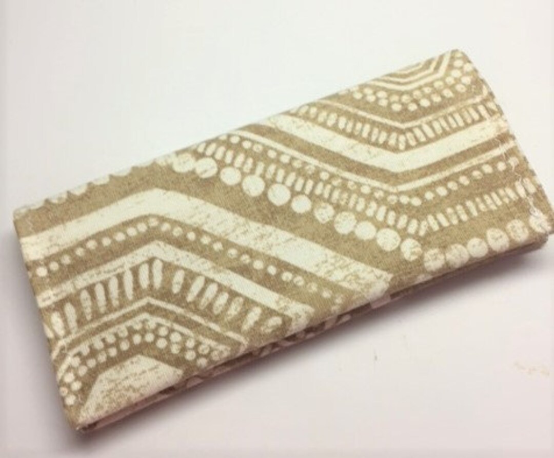 Tan, Cloth, Checkbook Cover, Organizer, Handmade, Fabric, Ready to Ship ...