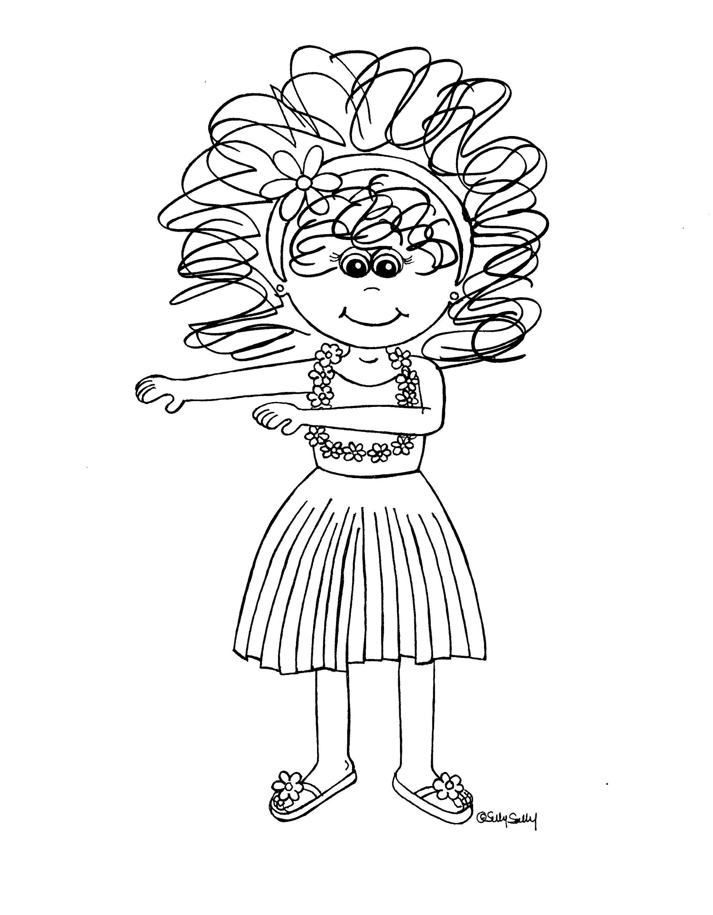 Coloring Pages Hula Girl