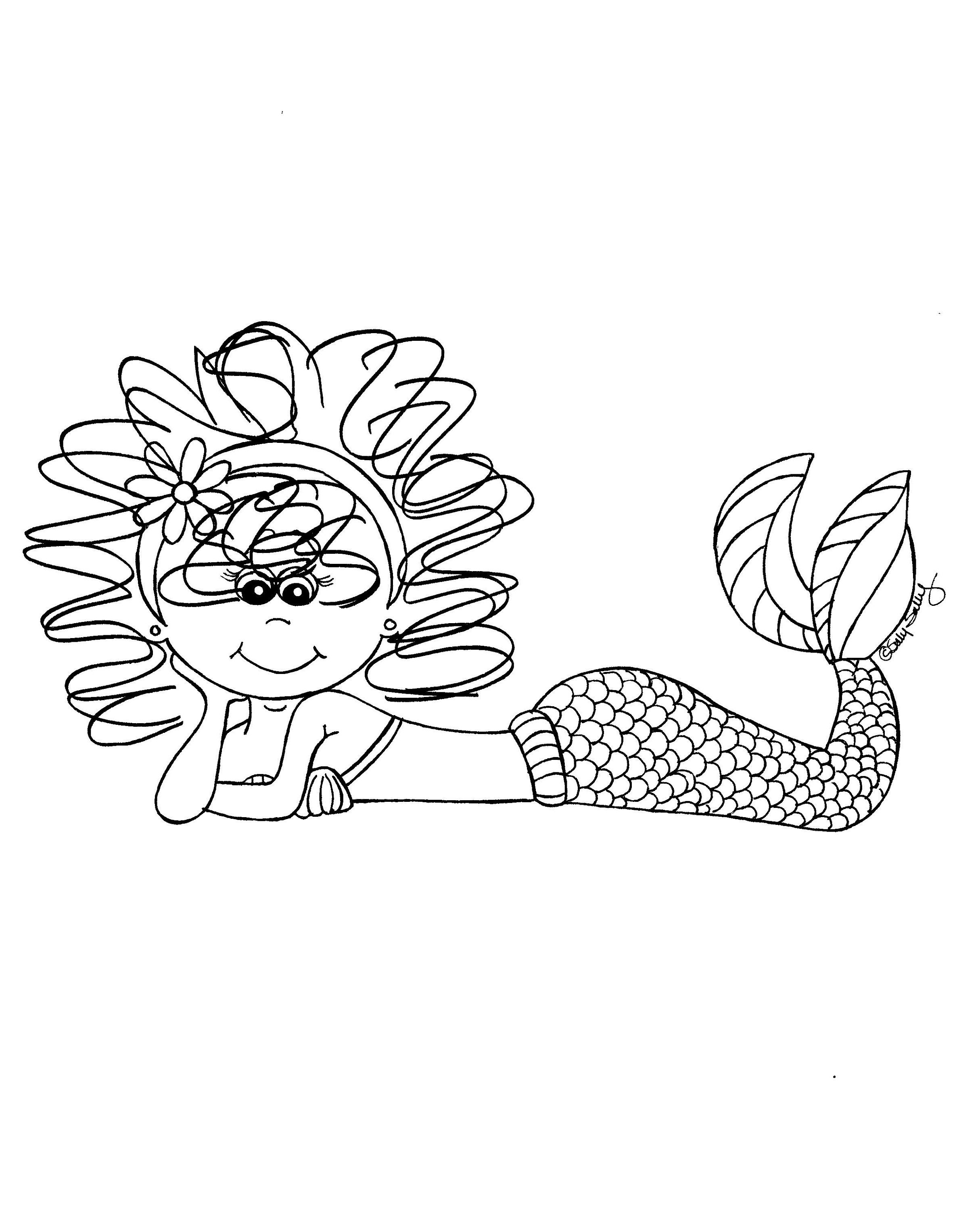 Silly Sally mermaid Coloring Page - Etsy