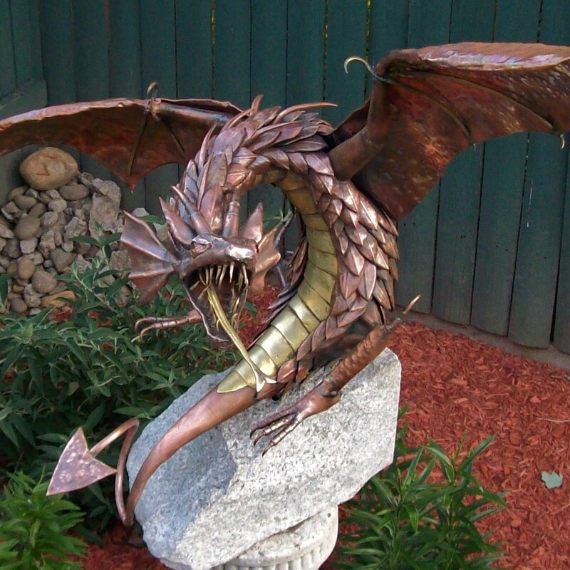 Copper Dragon Art Sculpture - Etsy