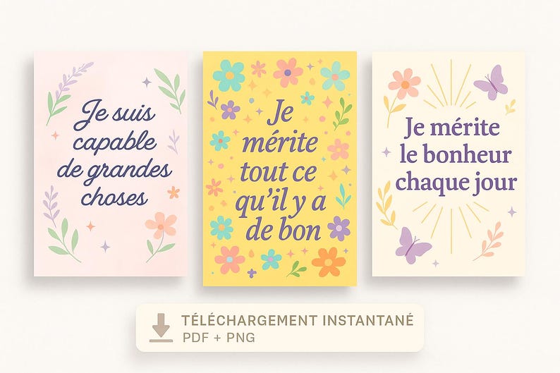 Positive Printable Poster Pack | Motivational Wellness Quotes | Set of ...