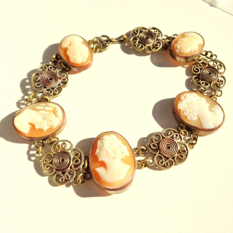 Antique Hand Crafted Carved Conch Shell Cameo Bracelet - Etsy