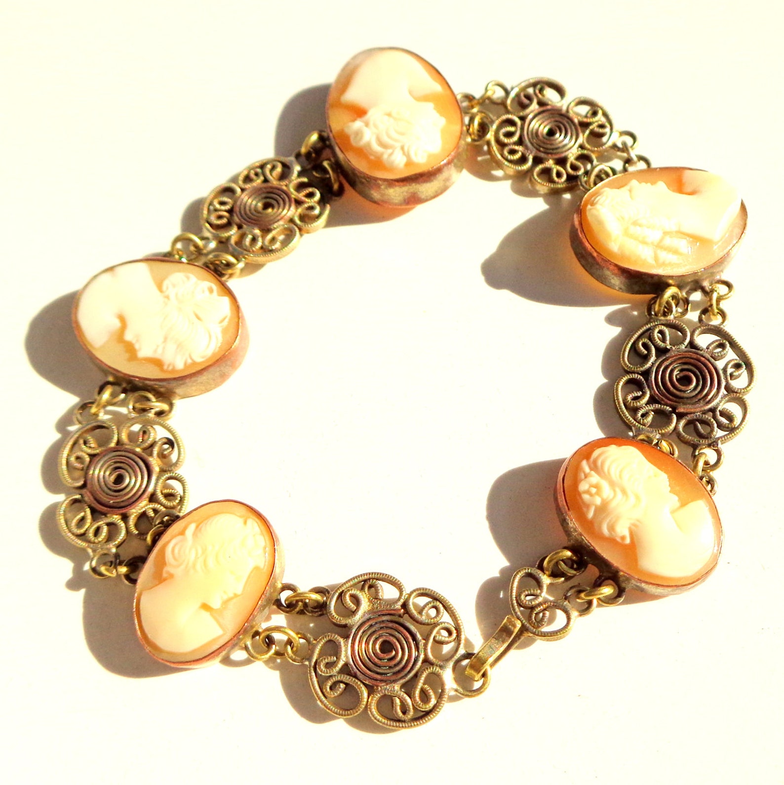 Antique Hand Crafted Carved Conch Shell Cameo Bracelet - Etsy