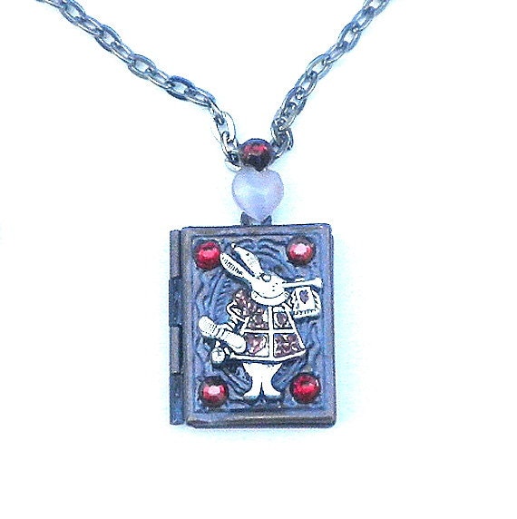 White Rabbit Locket Necklace | Etsy