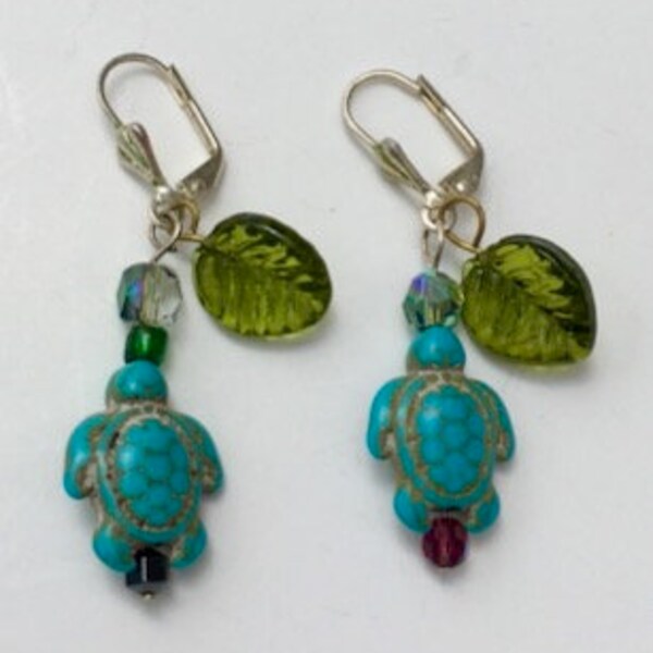 Turquoise Sea Turtle Earrings - Etsy