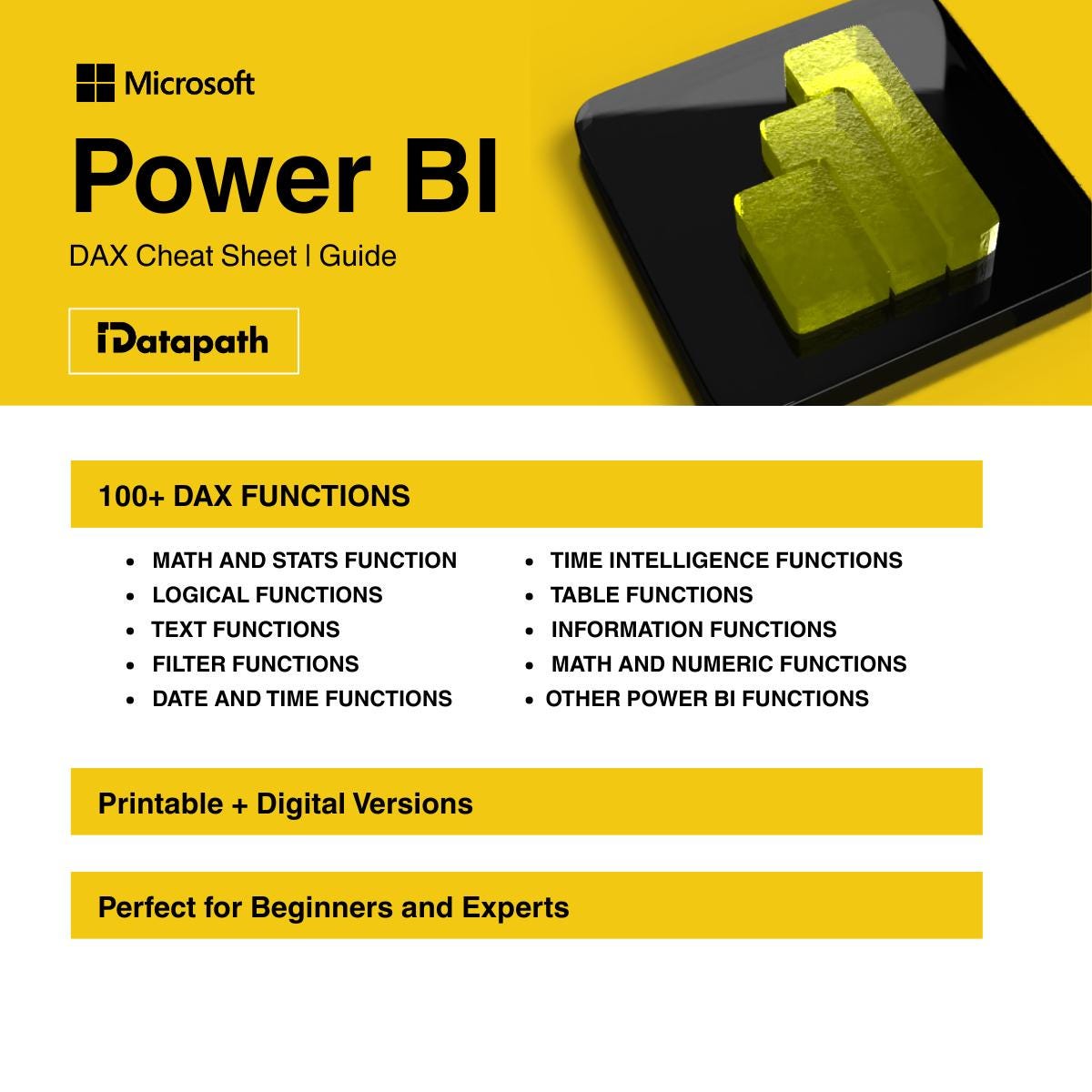 Power BI DAX Cheat Sheet - Etsy