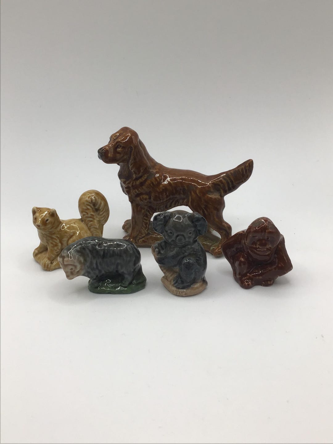 Vintage Wade Collectible Whimsies Including Ram, Orangutan and Squirrel ...