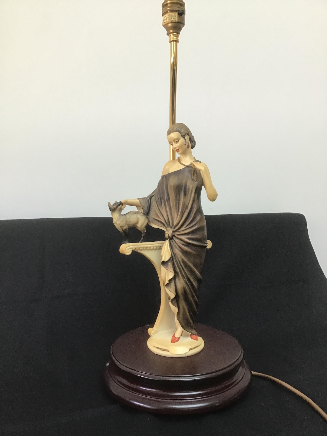 Giuseppe Armani Figurine Table Lamp Regine Flapper Lady With Siamese - Etsy