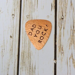 DAD YOU ROCK, Copper Guitar Pick, Gift for Dad, From the Kids, Plectrum ...