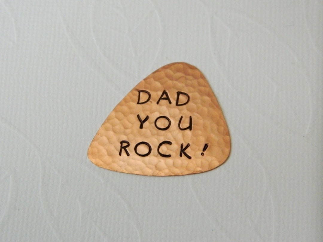 DAD YOU ROCK, Copper Guitar Pick, Gift for Dad, From the Kids, Plectrum ...