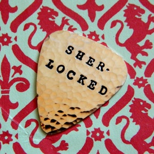 SHERLOCKED Copper Guitar Pick - Sherlock Holmes Gift - Etsy