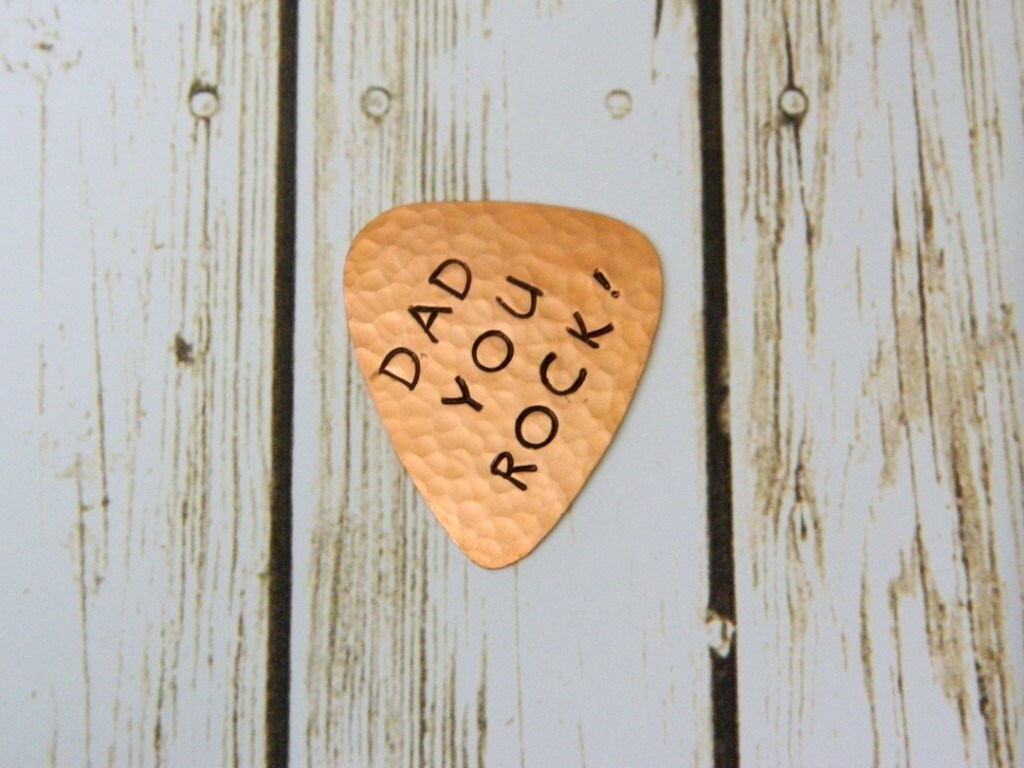DAD YOU ROCK, Copper Guitar Pick, Gift for Dad, From the Kids, Plectrum ...
