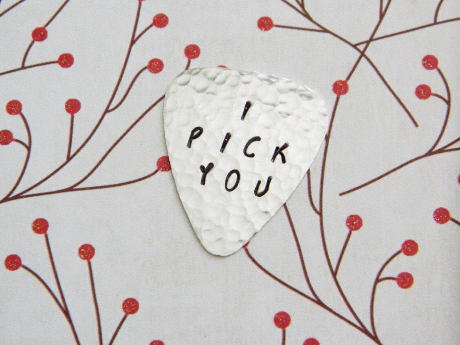 I PICK YOU Sterling Silver Guitar Pick RAD Font Silver - Etsy