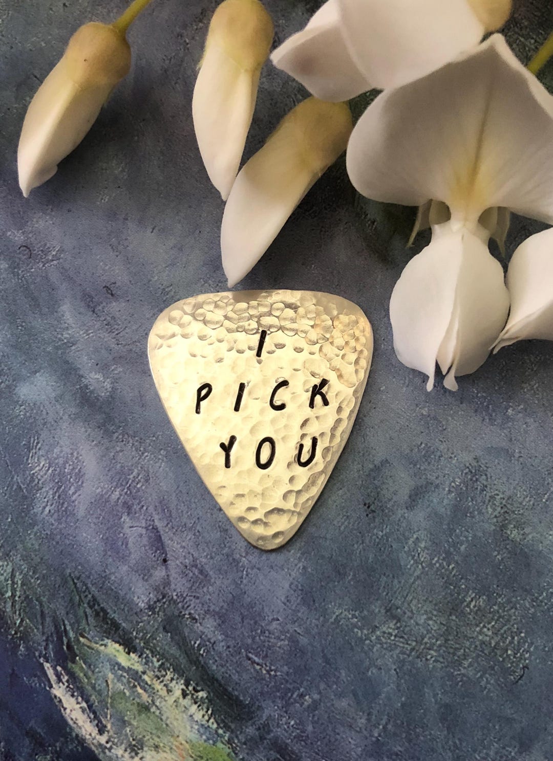 I PICK YOU Guitar Pick: RAD Font, Brass, Copper, Stainless or Sterling ...