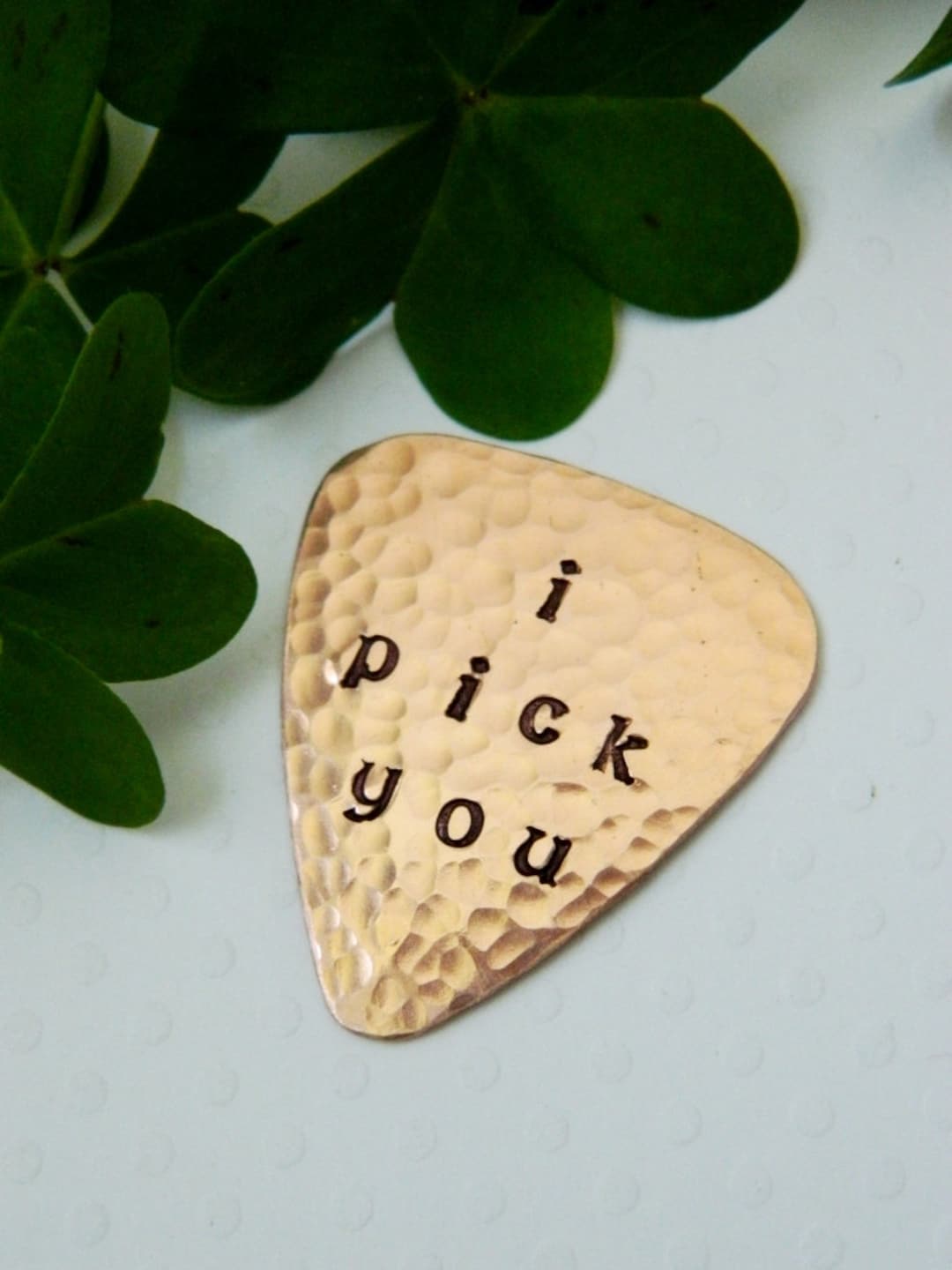 I PICK YOU - Copper Guitar Pick - Celtic Font - I Love You - Proposal ...
