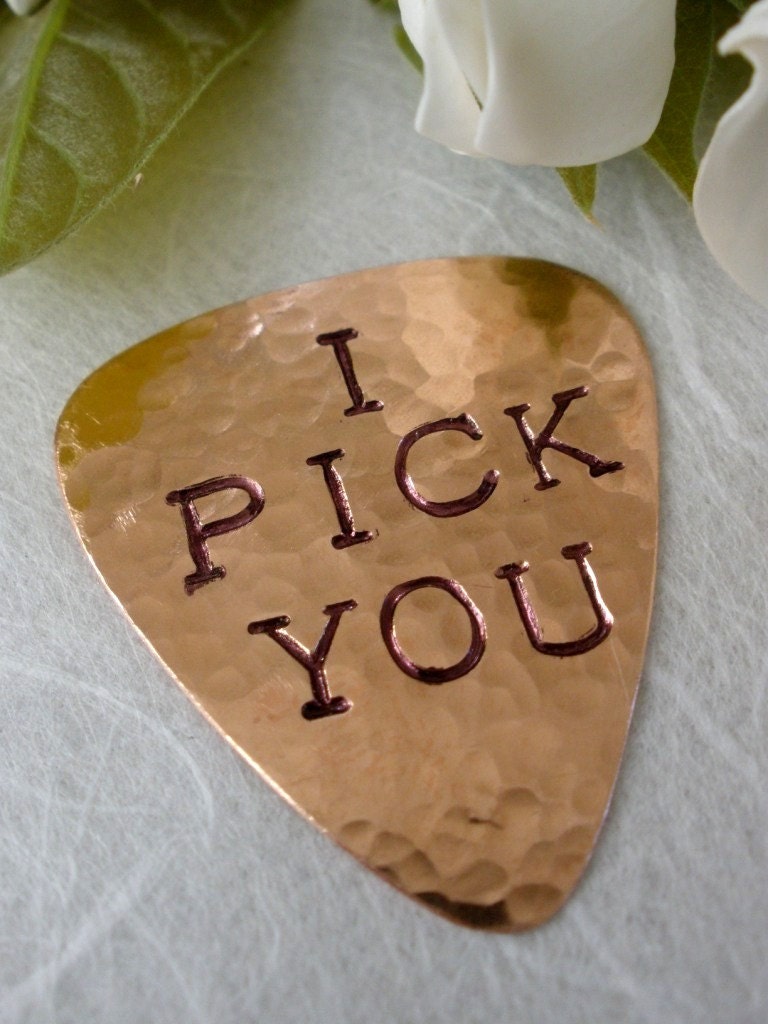 I PICK YOU Copper Guitar Pick I Love You I Choose You Be - Etsy