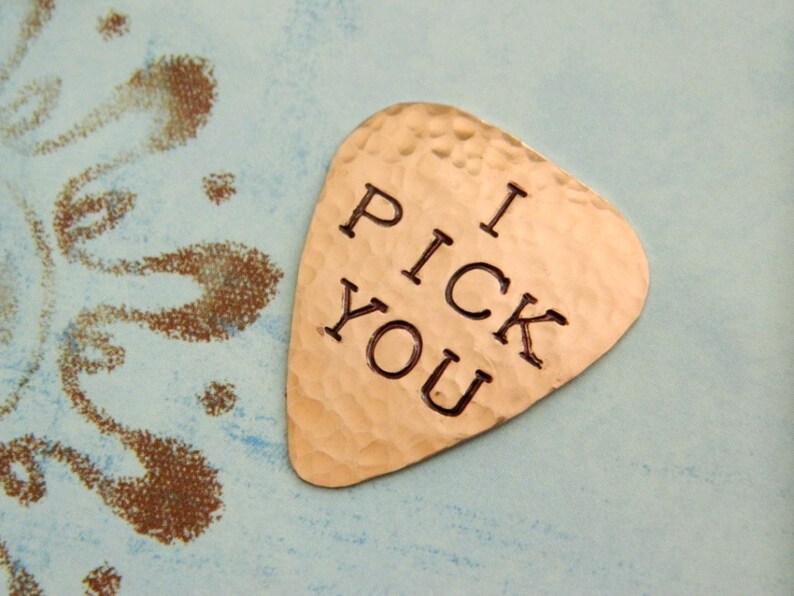 I PICK YOU Copper Guitar Pick I Love You I Choose You Be - Etsy
