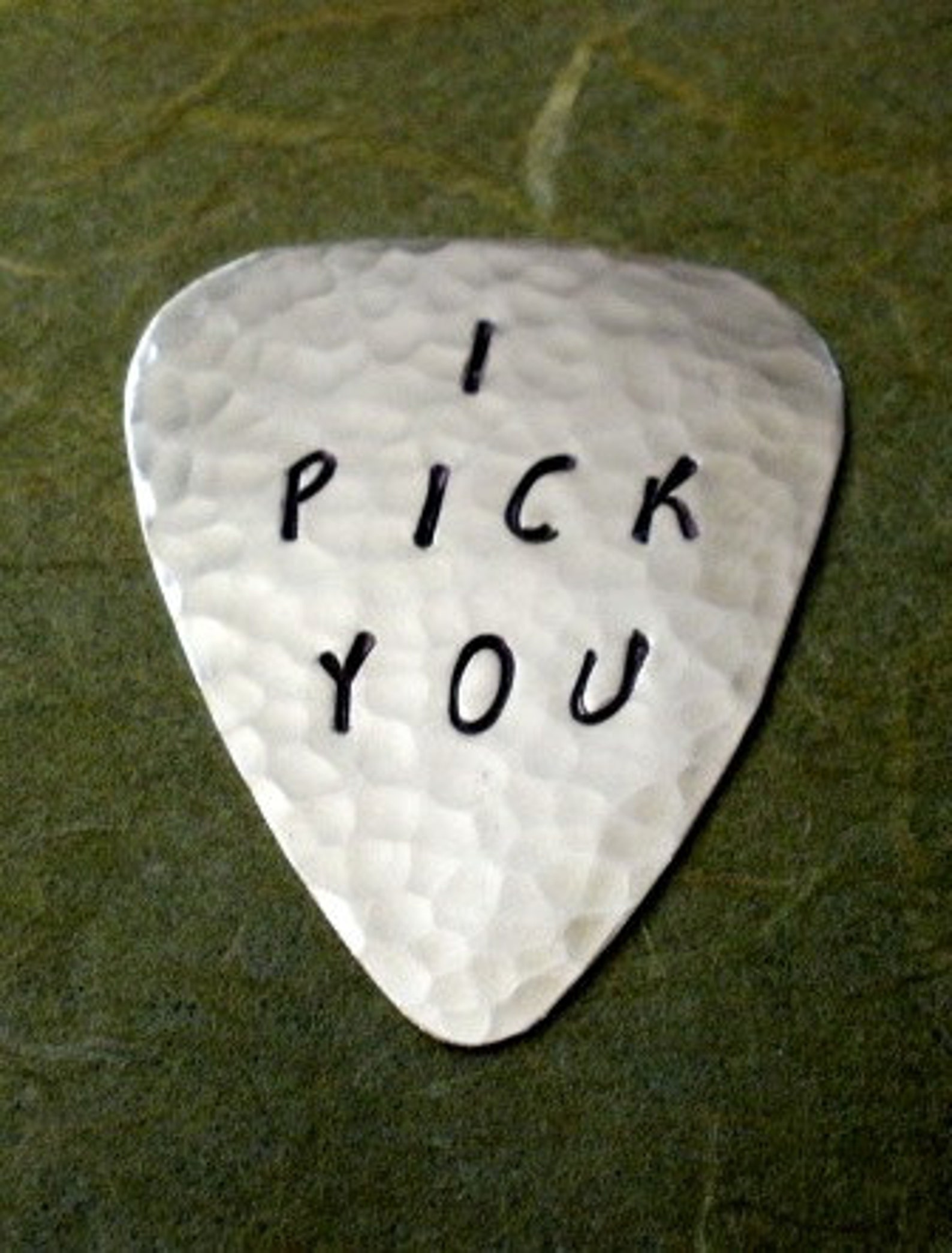 I PICK YOU Sterling Silver Guitar Pick RAD Font Silver - Etsy